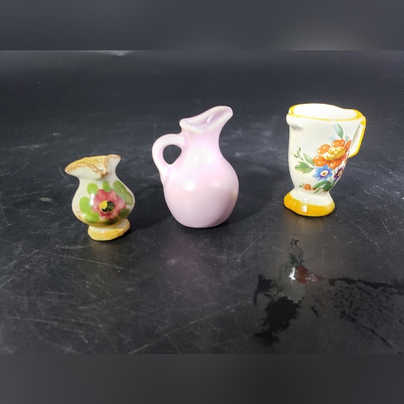 Source Unknown | Accents | Set Of 3 Miniature Pitchers Dollhouse Size ...